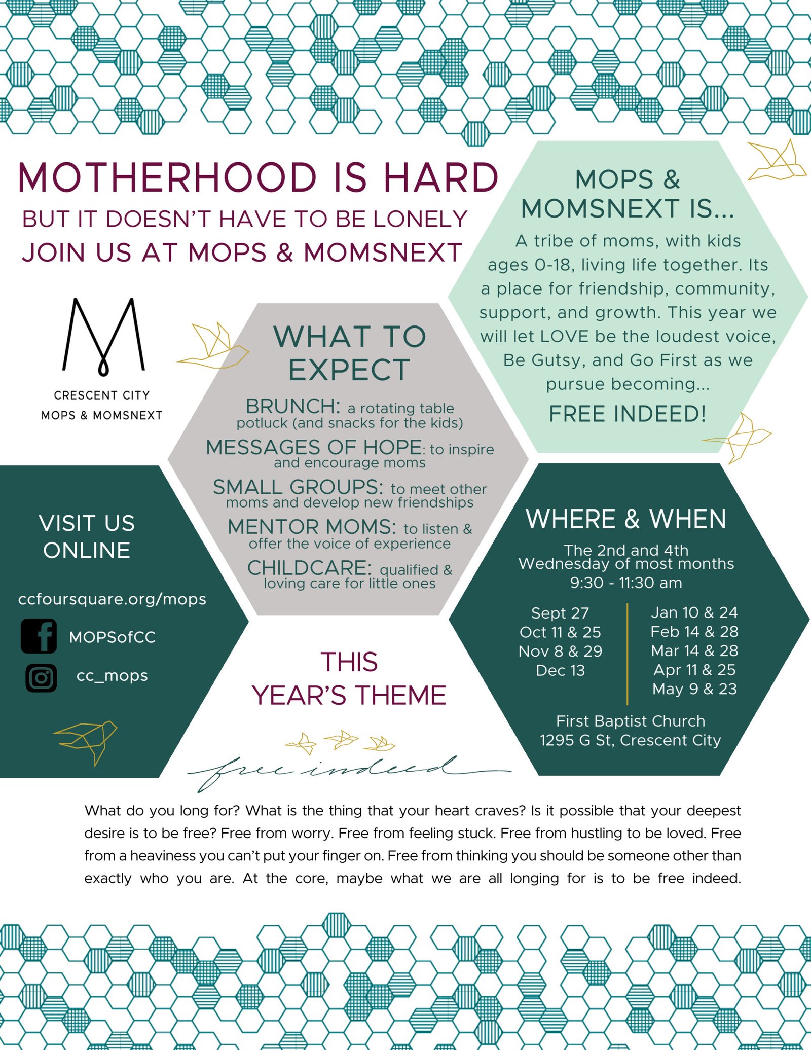 MOPS Free Indeed Flyer PSD | Youth Downloads